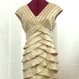 Cache | Dresses | Cache Cocktail Dress In Metallic Gold | Poshmark